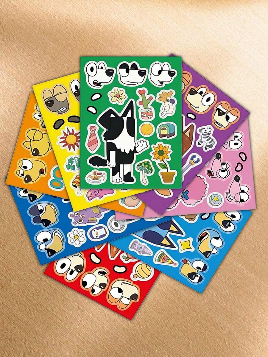 8/16/24/48 Sheets Make A Face Stickers For Kids, Cartoon Stickers, DIY ...
