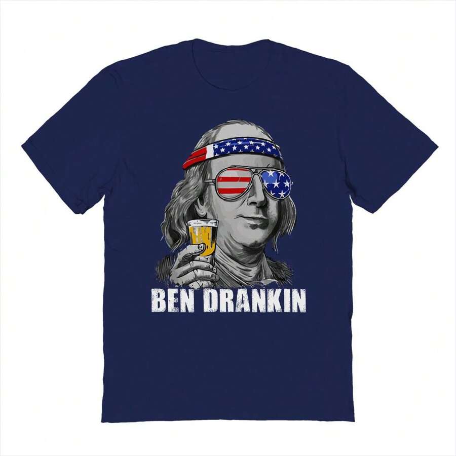Nearly There Ben Drankin 4Th Of July Unisex Graphic Cotton Short-Sleeve ...