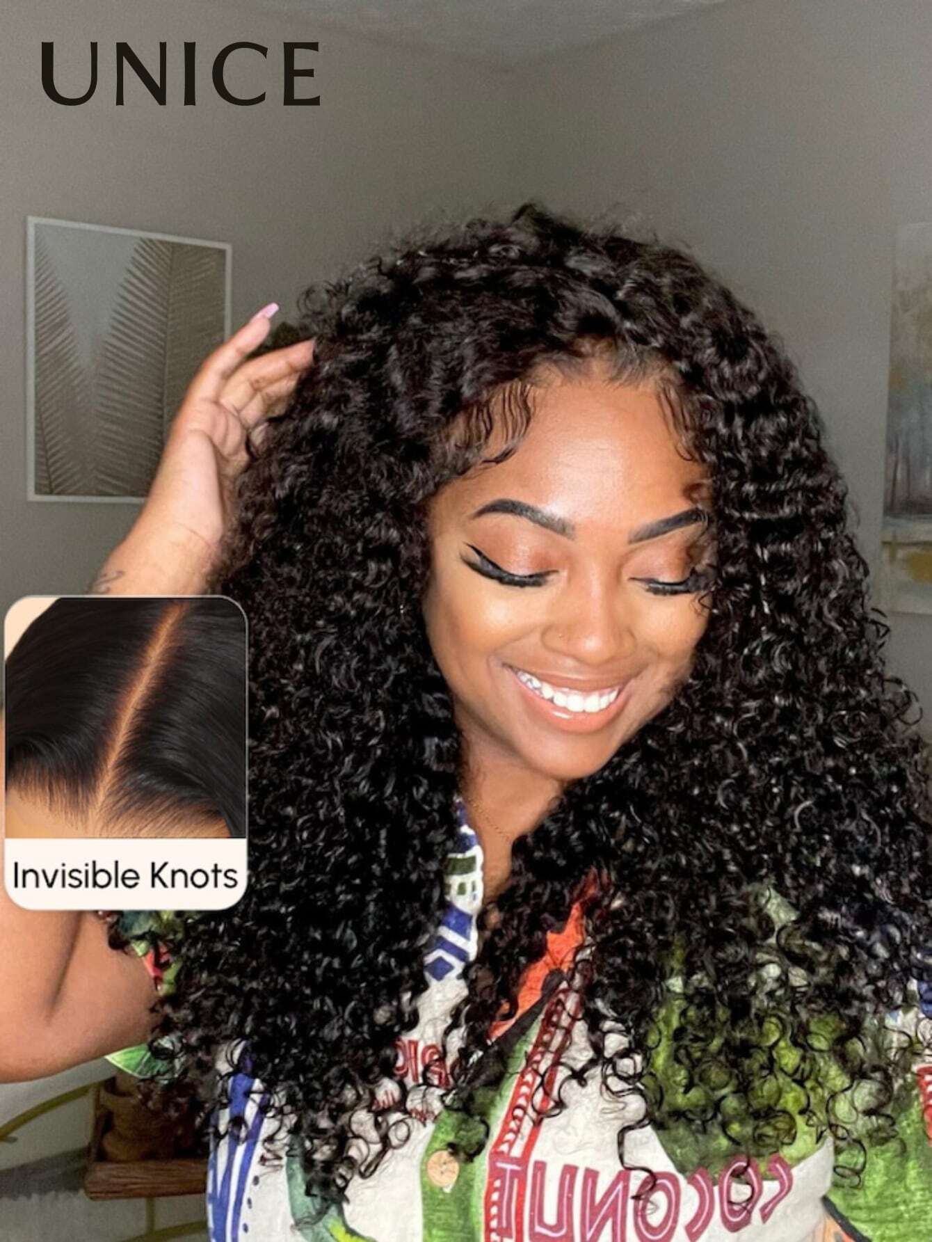 Unice Wigs Pre Everything Jerry Curly 13x4 Lace Frontal Wig Human Hair ...
