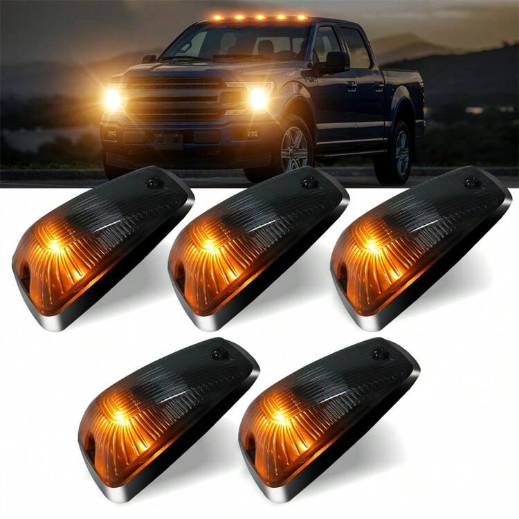 LED Cab Roof Marker Lights Top Clearance Running Lights Pickup Trucks Cab Marker Lamps 5PCS SHEIN ASIA
