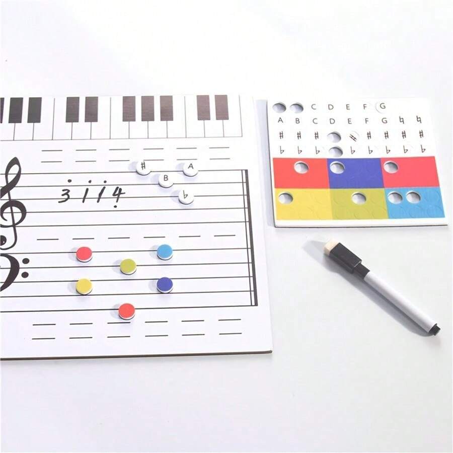 Magnetic Music Notation Board - Easy-To-Erase Surface, Smooth Writing ...
