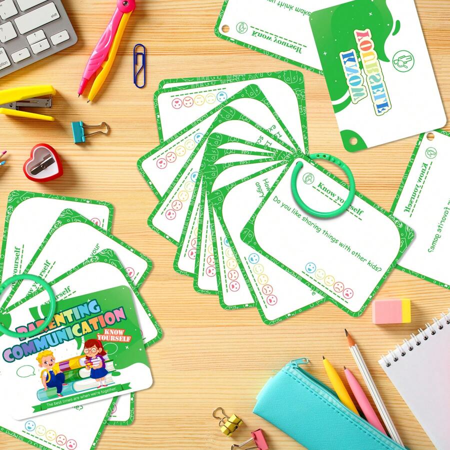 Parenting Communication Flash Cards, 46pcs Self-Awareness Flash Cards ...