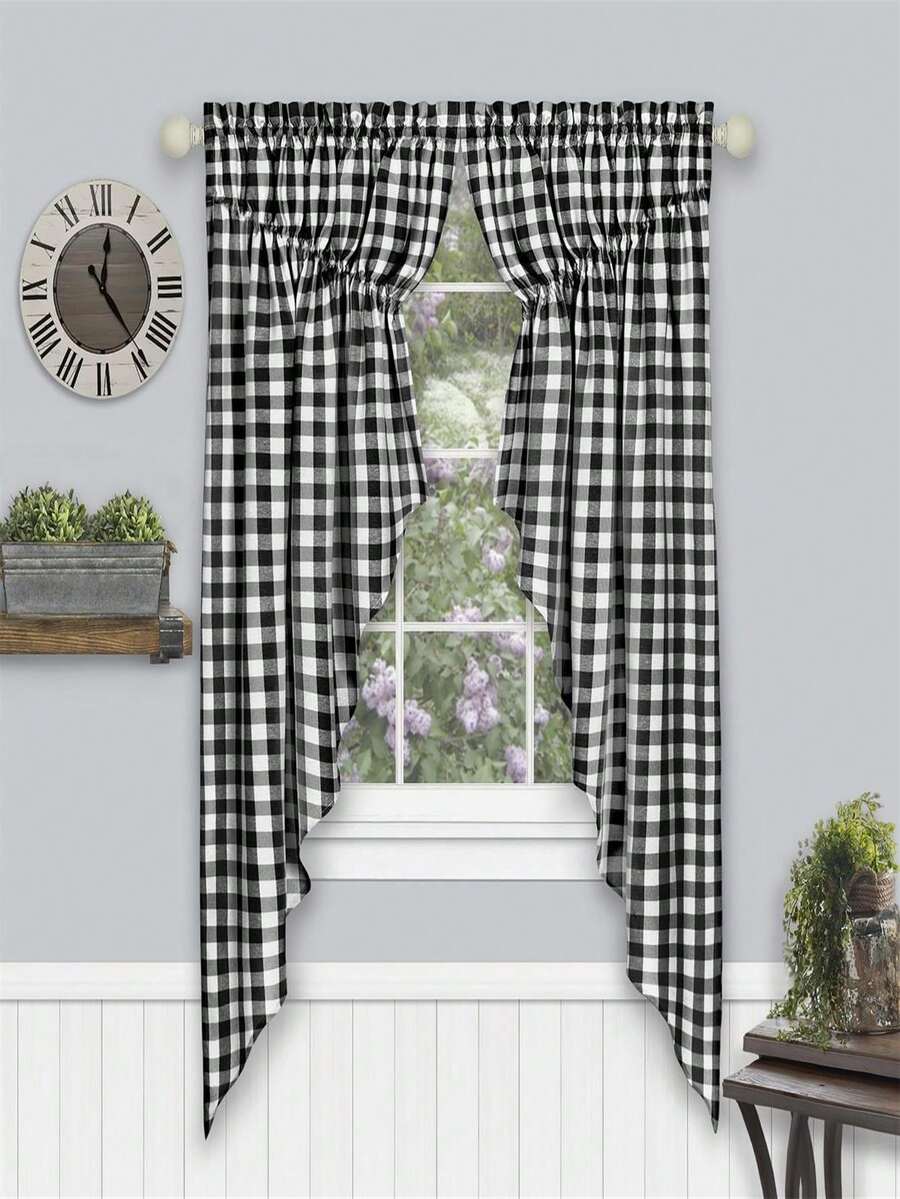 Unbeatablesale Achim BCGS63BW06 Buffalo Check Gathered Swag Window ...