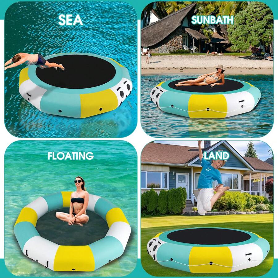 Nflatable Water Trampoline For Lake 10ft,Floating Water Trampoline For ...