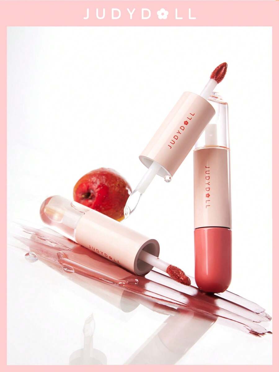 JUDYDOLL DUO COLOR LIP MUD 7g Dual-Head Lip Gloss Lipstick Lip Oil ...