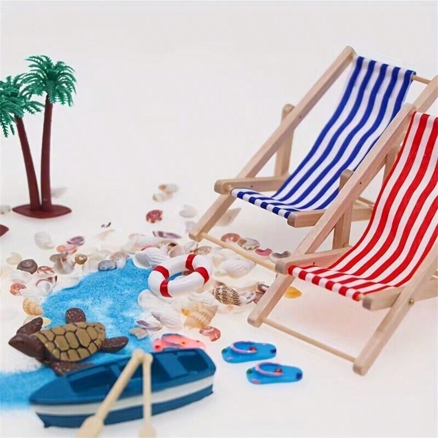 18pcs/Set 1:12 Mini Summer Beach Set, Micro Landscape With Shell ...
