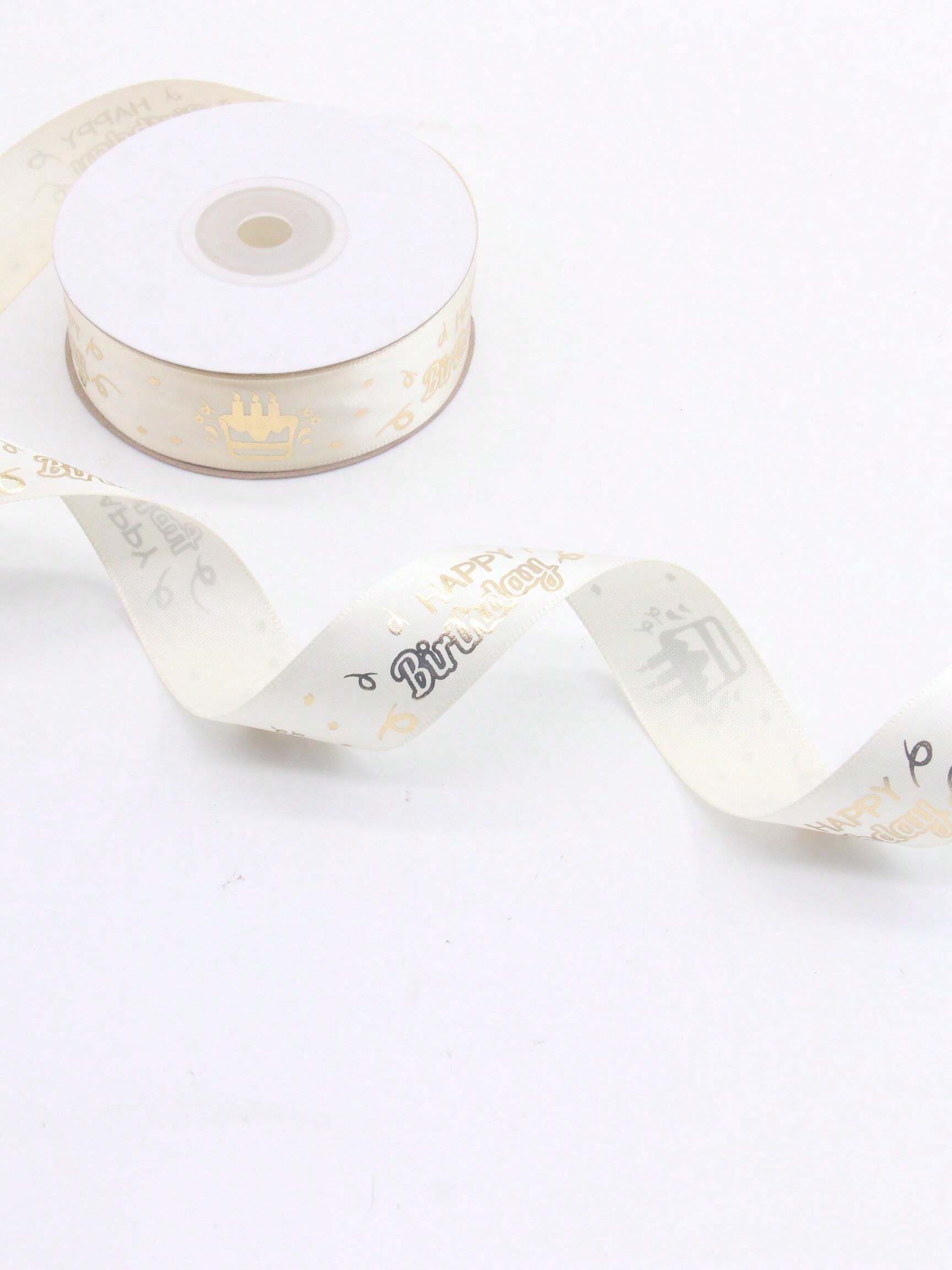 2.5CM Ribbon With Hot Stamping, Birthday Party Decoration Ribbon, DIY ...