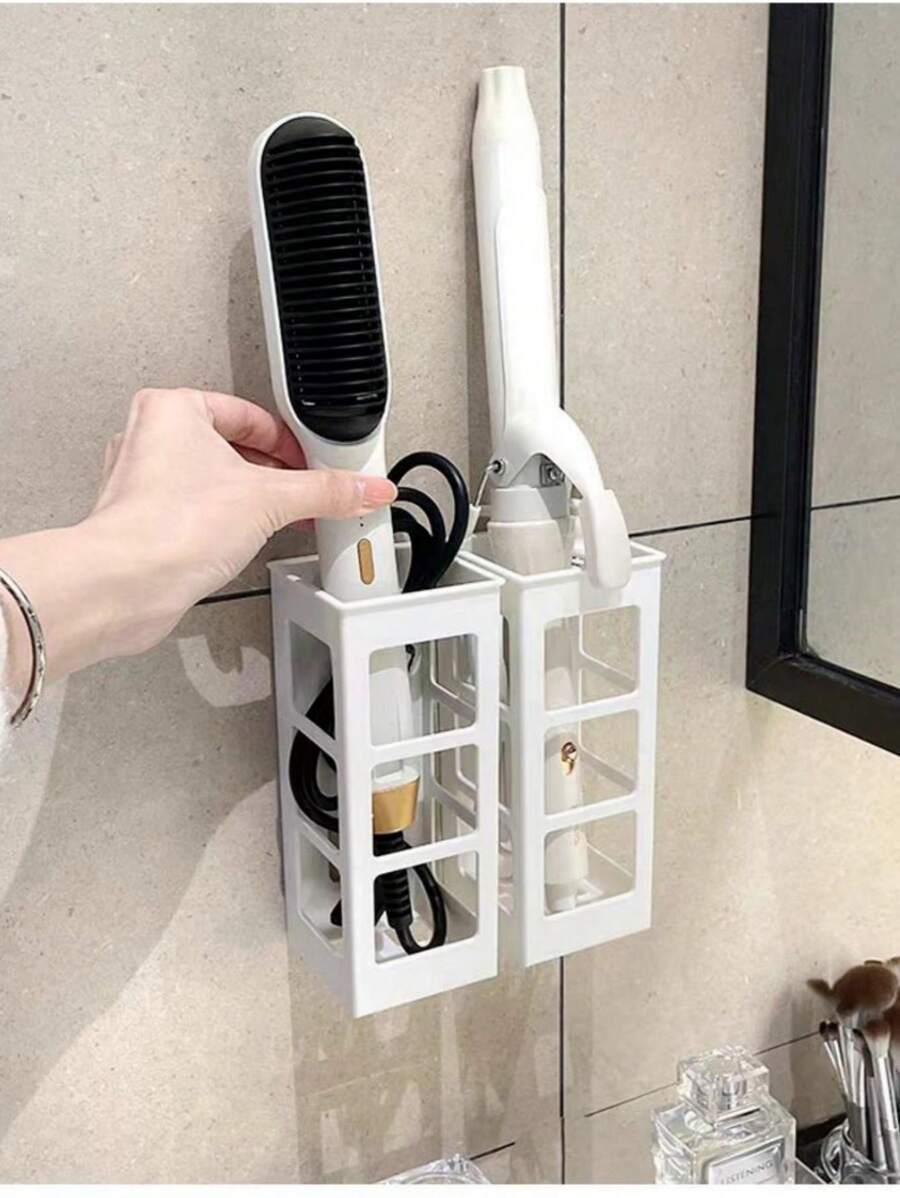 1pc Simple Wall-Mounted Storage Rack, Curling Iron Storage Box, Used To ...