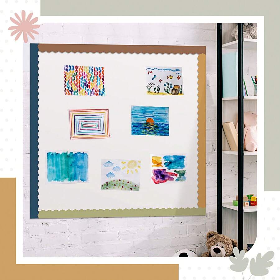 1rolls 32.8 Ft Colorful Classroom Border Bulletin Board Fan-Shaped ...