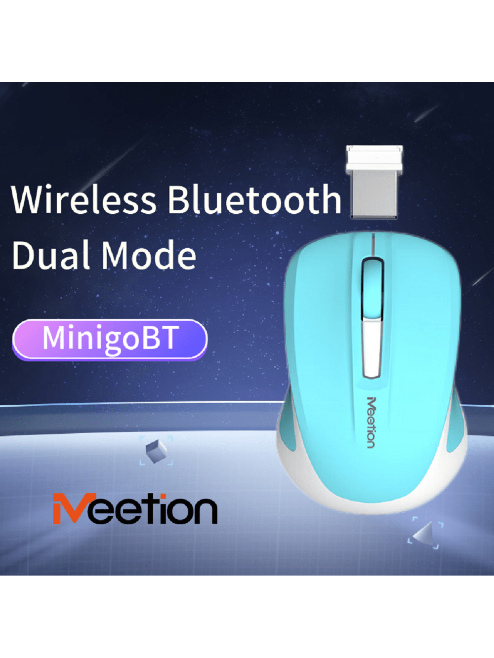 Wireless Bluetooth Blue Mouse For Boys, Silent Click For Library, Cafe ...