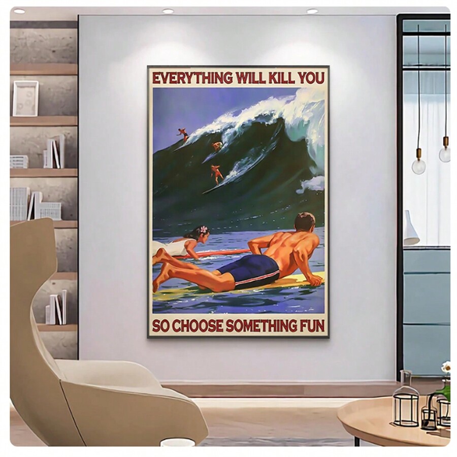 1PC Vintage Surf Waves Poster Choose Someting Fun Prints Canvas ...