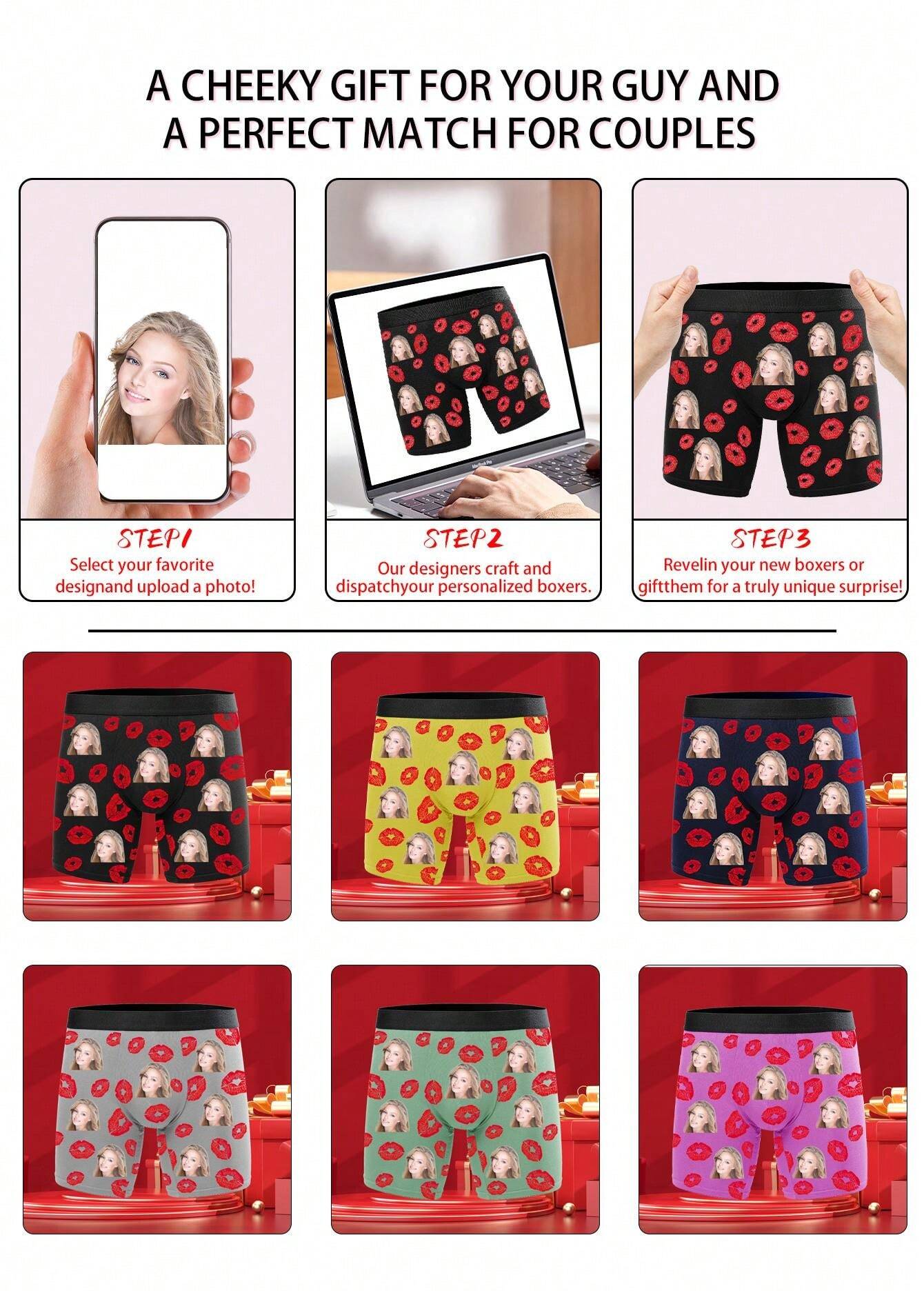 Calzoncillos tipo bóxer personalizados para hombre con foto o imagen ...