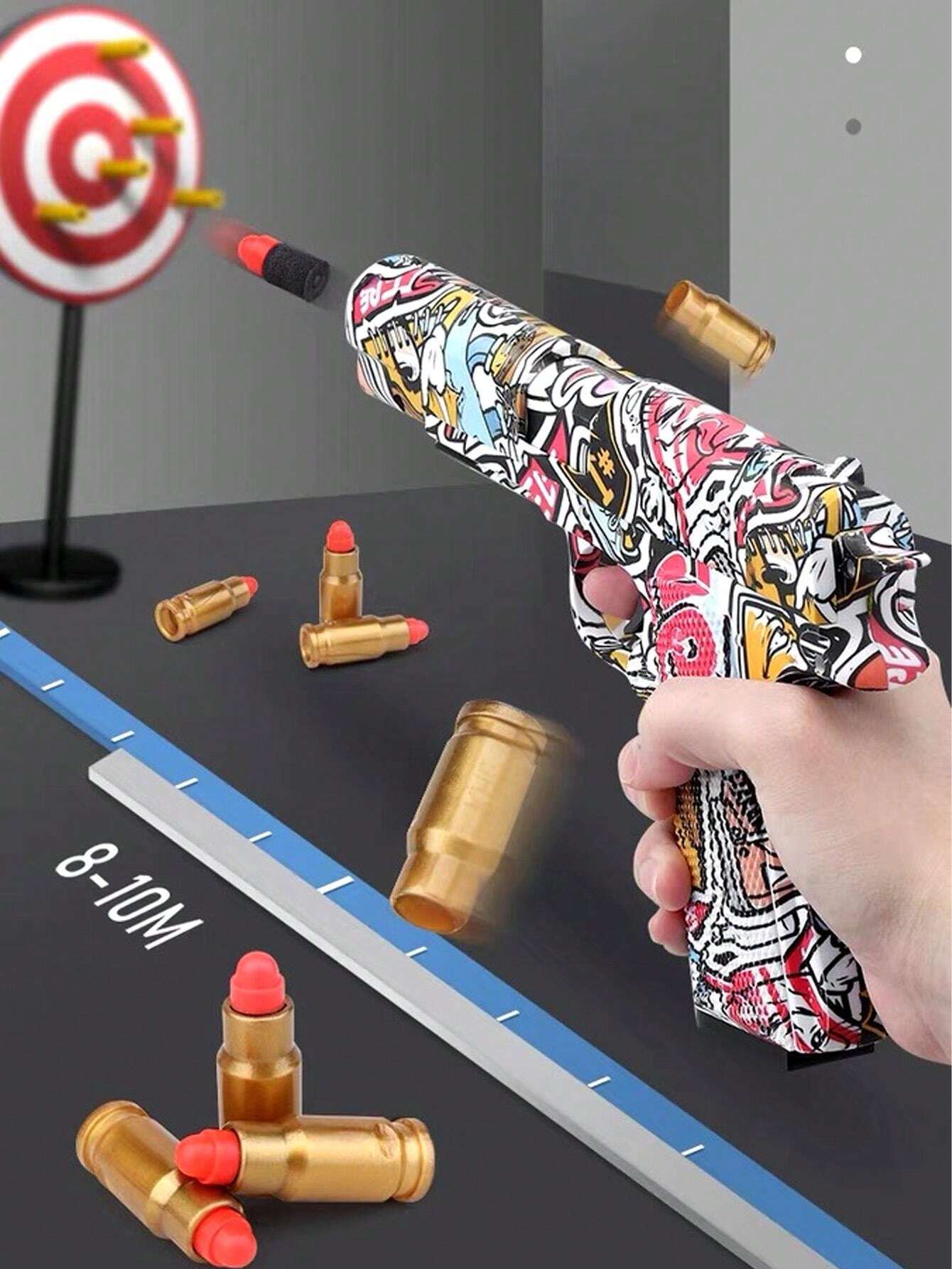 1pc Colorful Graffiti M1911 Soft Bullet Pistol, Manual Loading ...