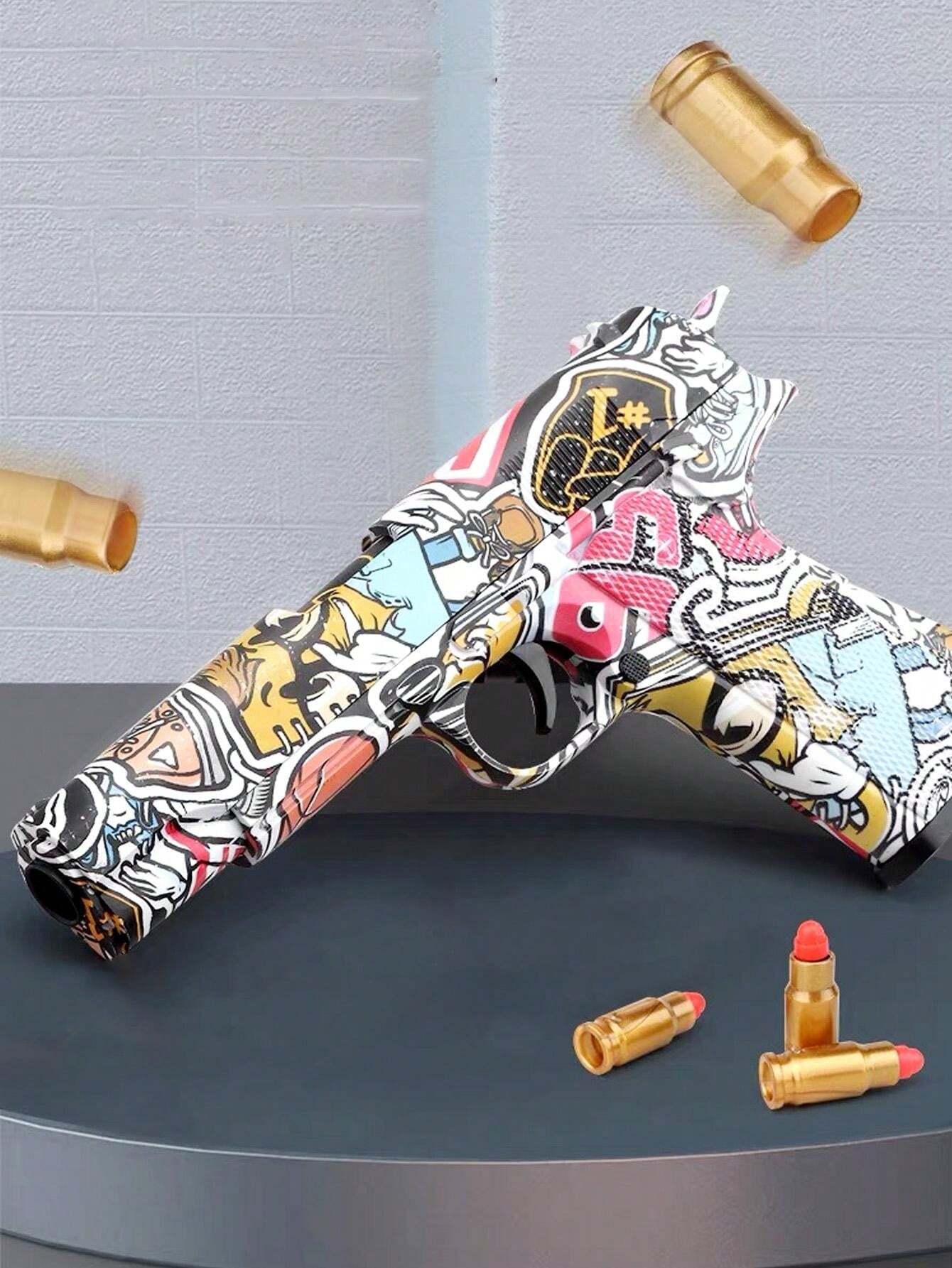 1pc Colorful Graffiti M1911 Soft Bullet Pistol, Manual Loading ...