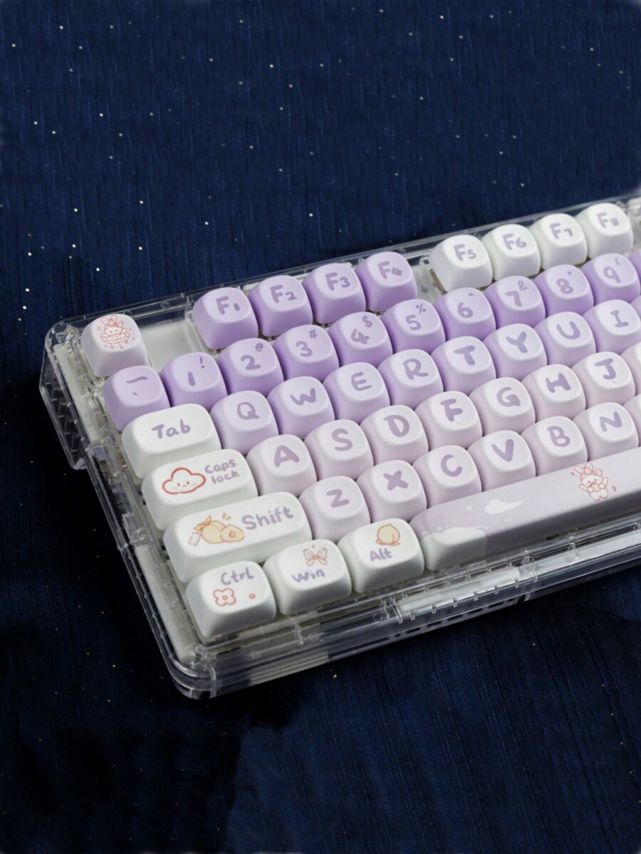 144 Keys Meow MOA Height Key Cap Cute Meow Square Thermal Sublimation ...