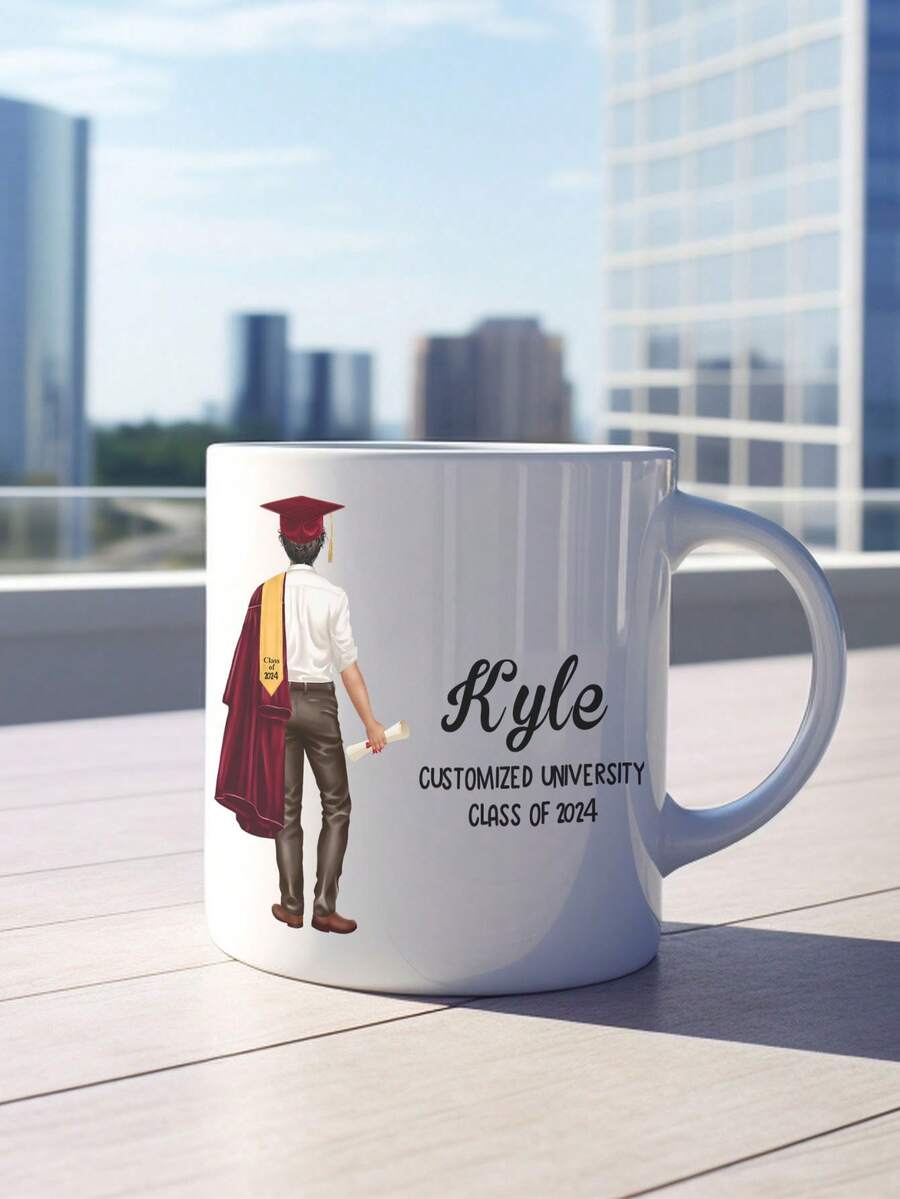 1pc Custom Name And Graduation Year Mug, Custom Graduation Figure Mug ...