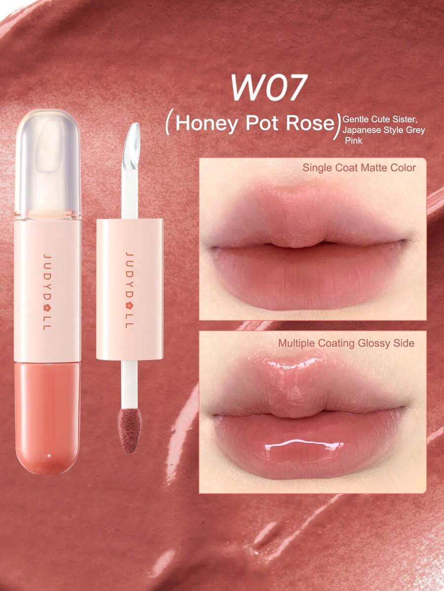 JUDYDOLL JUDYDOLL DUO COLOR LIP MUD 7g, Dual-Head Lip Gloss Lipstick ...
