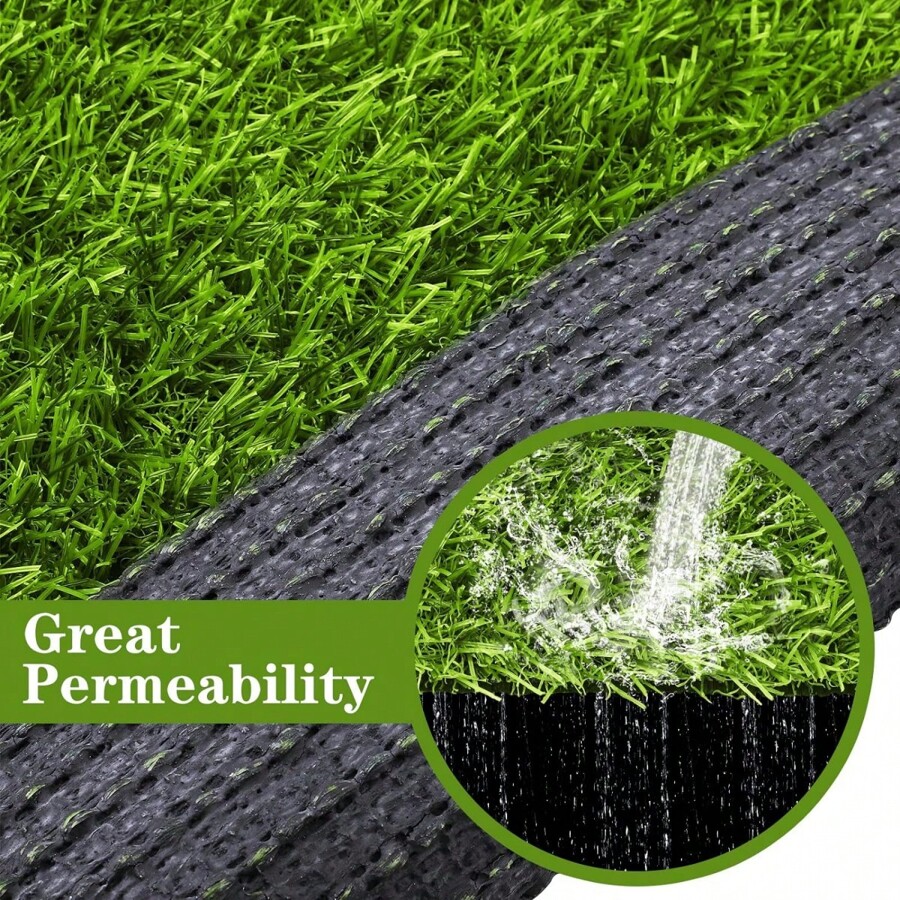 Tapis de gazon artificiel carré de 1 pouce, pelouse simulée avec trous de drainage , dalles de ...