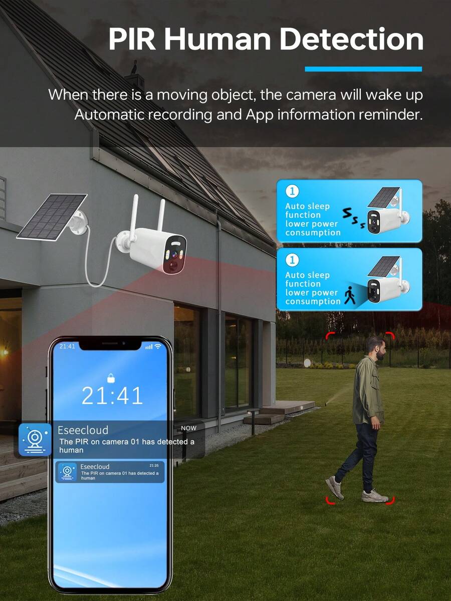 Security Cameras Wireless Outdoor, 4MP Solar WiFi Cameras For Home ...