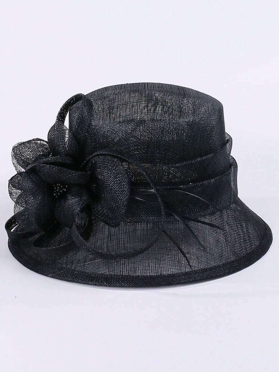 HIMESPORT Chapéu de casamento britânico Sinamay para mulheres chapéu ...