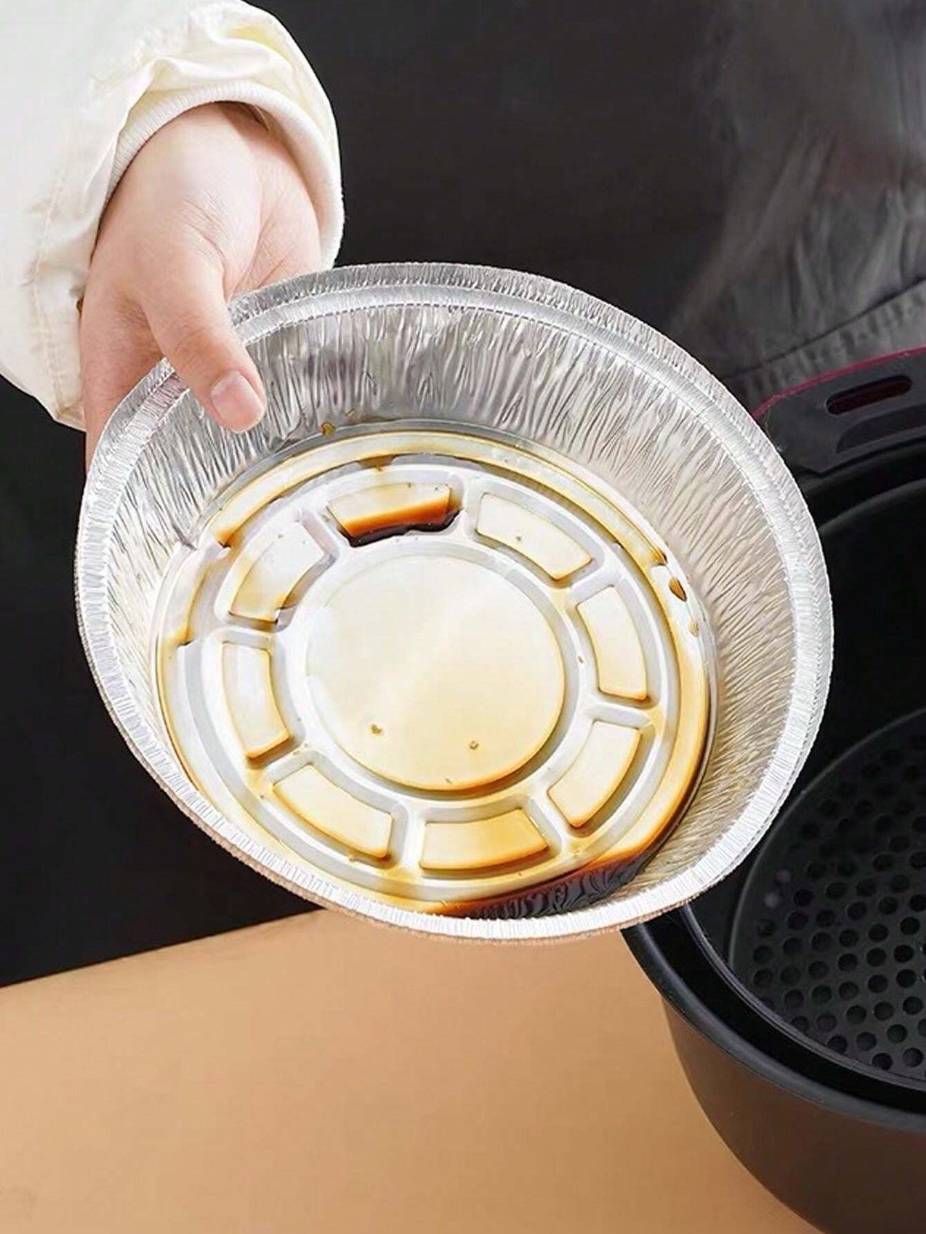 10PCS Baking Round Aluminum Foil Box 7-Inch Air Frying Pan Special ...