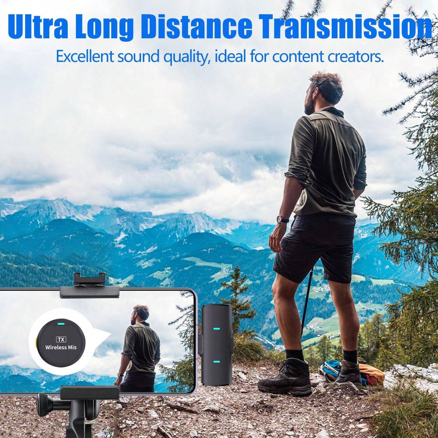 Micrófono inalámbrico de solapa compatible con iPhone, iPad, USB-C, con ...