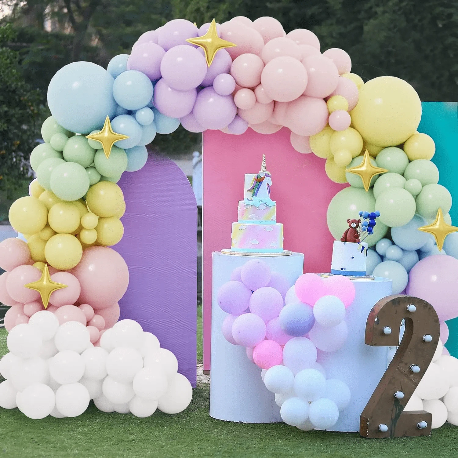 21 Pieces Of 2.7 * 3M Ultra Large Fiber Rod Arched Balloon Party ...
