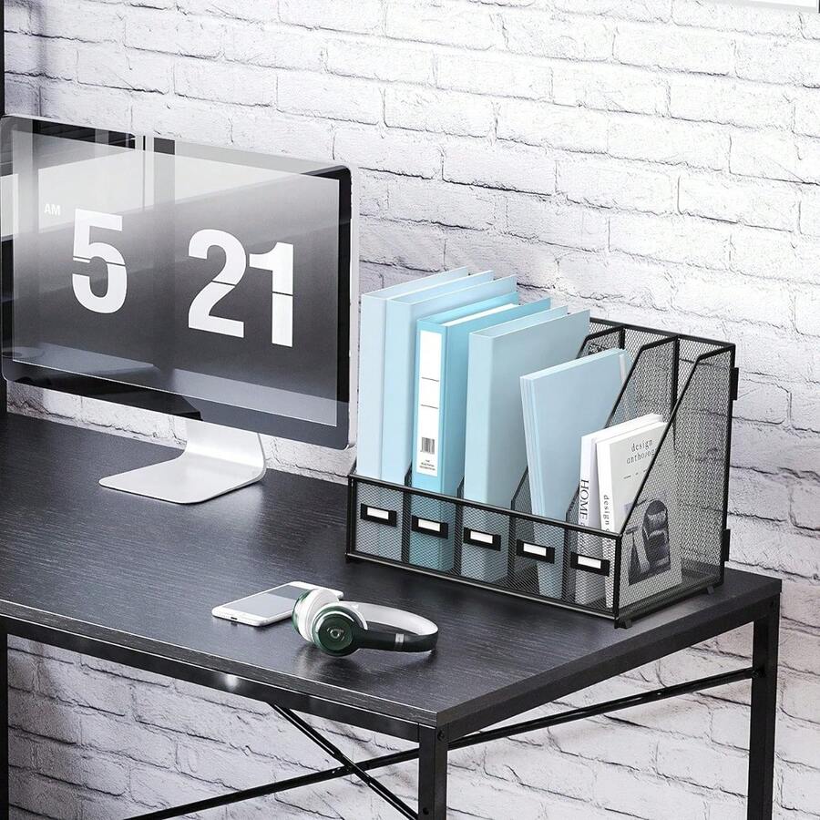 Desk Organizers Metal Desk Magazine File Holder With 5 Vertical ...