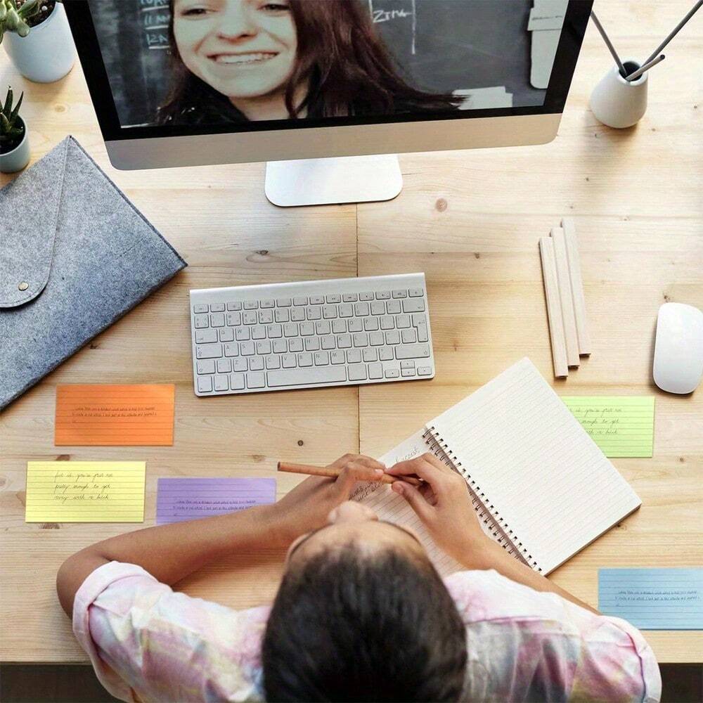 500 Pcs Index Cards, 3x5 Inches Colored Flash Cards With Ring, Lined ...