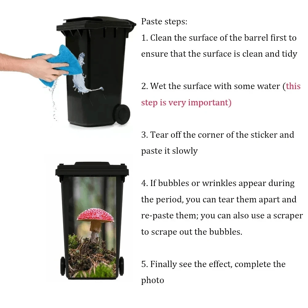 Black Gold Mandala Trash Can Art Mural Decals Waterproof Outdoor ...