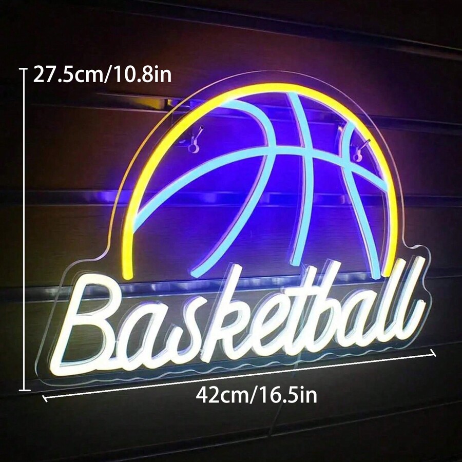 Basketball Neon Signs, Ball-Shaped LED Lights Wall Decoration, Neon For ...