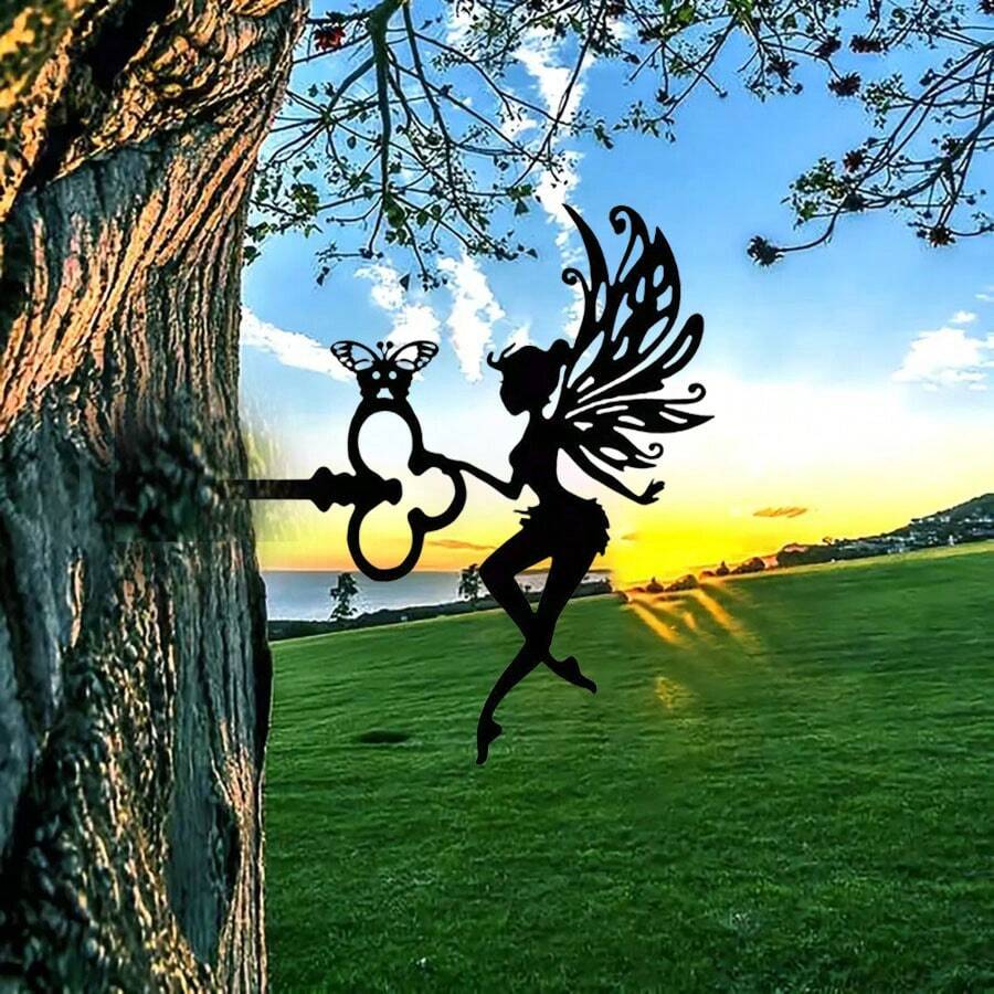 1pc Angelic Steel Silhouette - Emotional Outdoor Wall Art - Durable ...