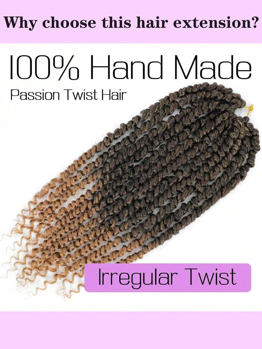 1 pieza de cabello crochet trenzado pasión pre retorcido de 14 pulgadas ...