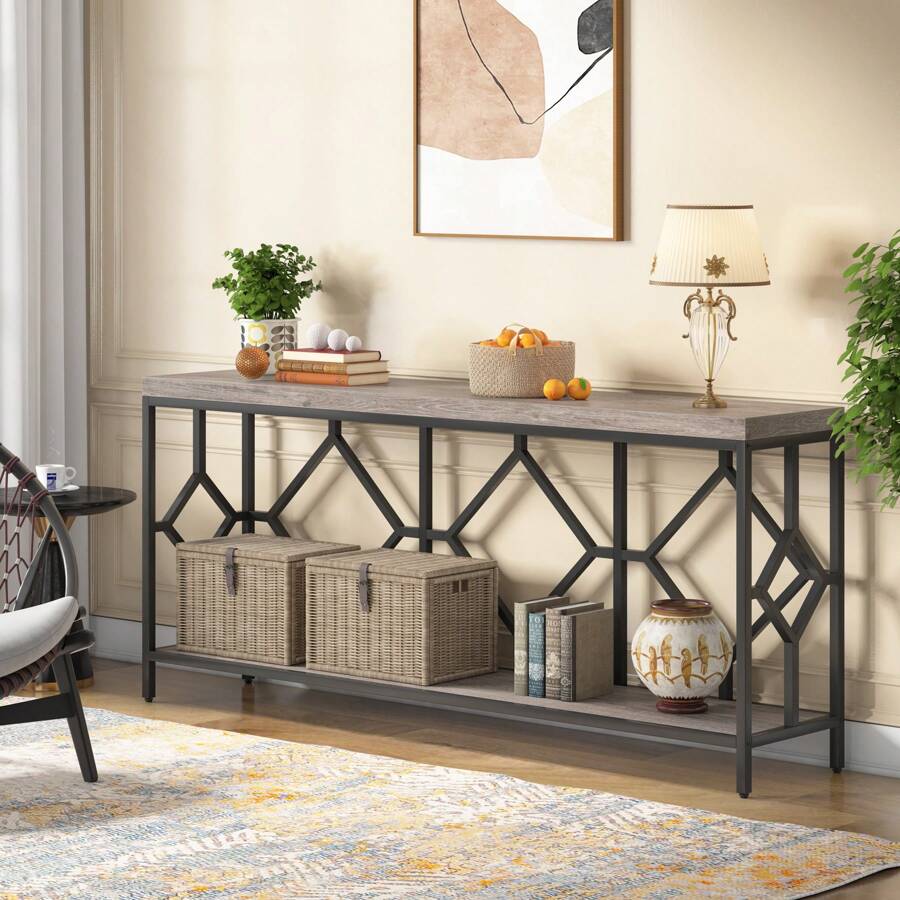 LITTLE TREE LITTLE TREE 71'' Extra Long Sofa Table, Narrow Console ...