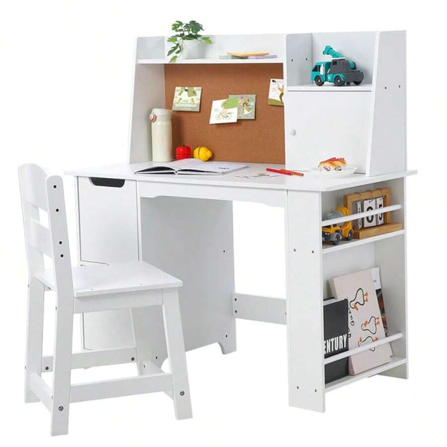 Kids Writing Desk And Chair Set Student Writing Desk With Storage ...