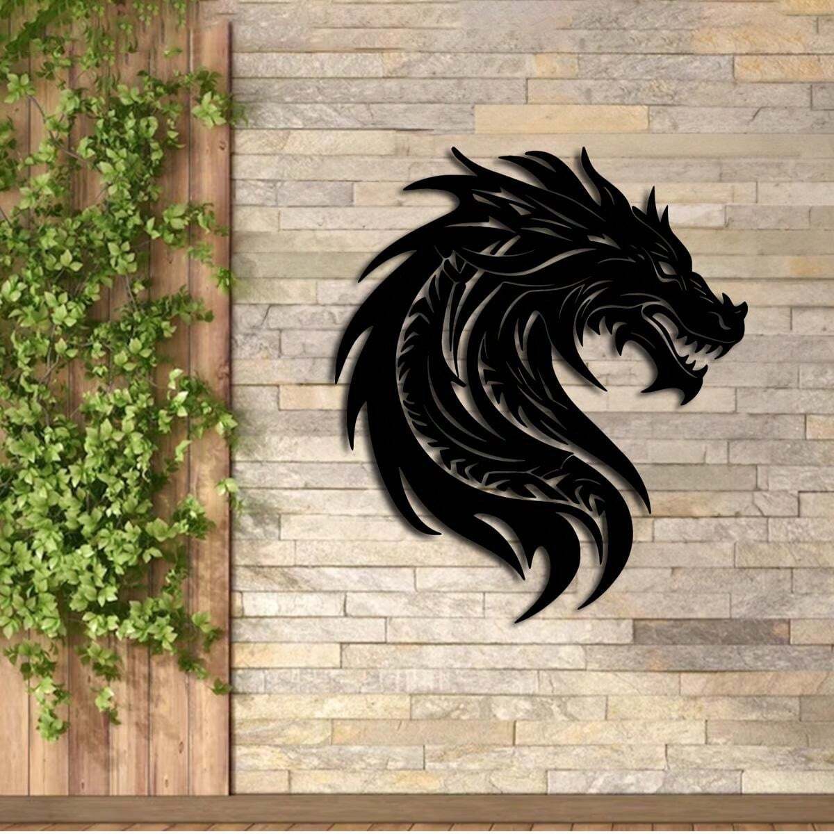 1 Pc Dragon Head Metal Wall Art, Chinese Dragon Sign, Chinese Zodiac ...