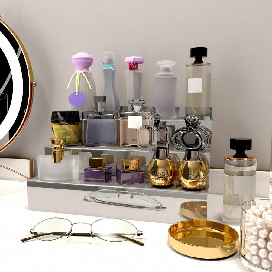 Acrylic Mirror Perfume Display Stand, Jewelry Nail Polish Perfume ...