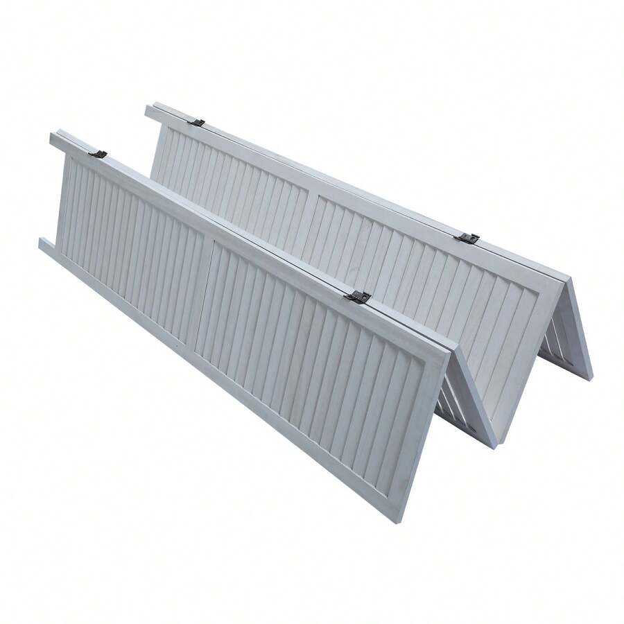 Sycamore Wood 4 Panel Screen Folding Louvered Room Divider - Old White ...