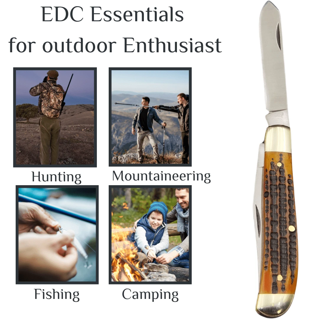 A Traditional Trapper Folding Knife With Closed Length Of 8.7cm, Two ...