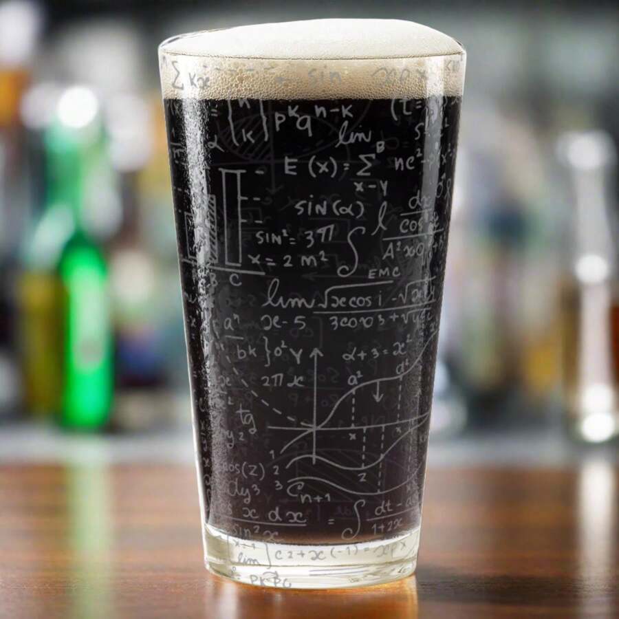 MATH EQUATIONS Laser Engraved 16oz Pint Glass, Great Gift Idea, Unique ...