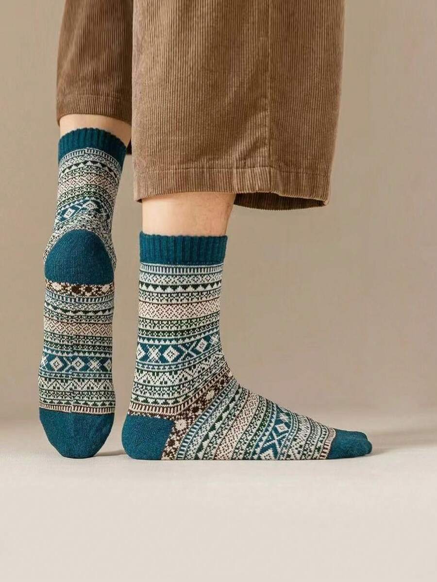 5 Pairs Reteo Style Reteo Style Thickened Over Knee Socks, Autumn And ...