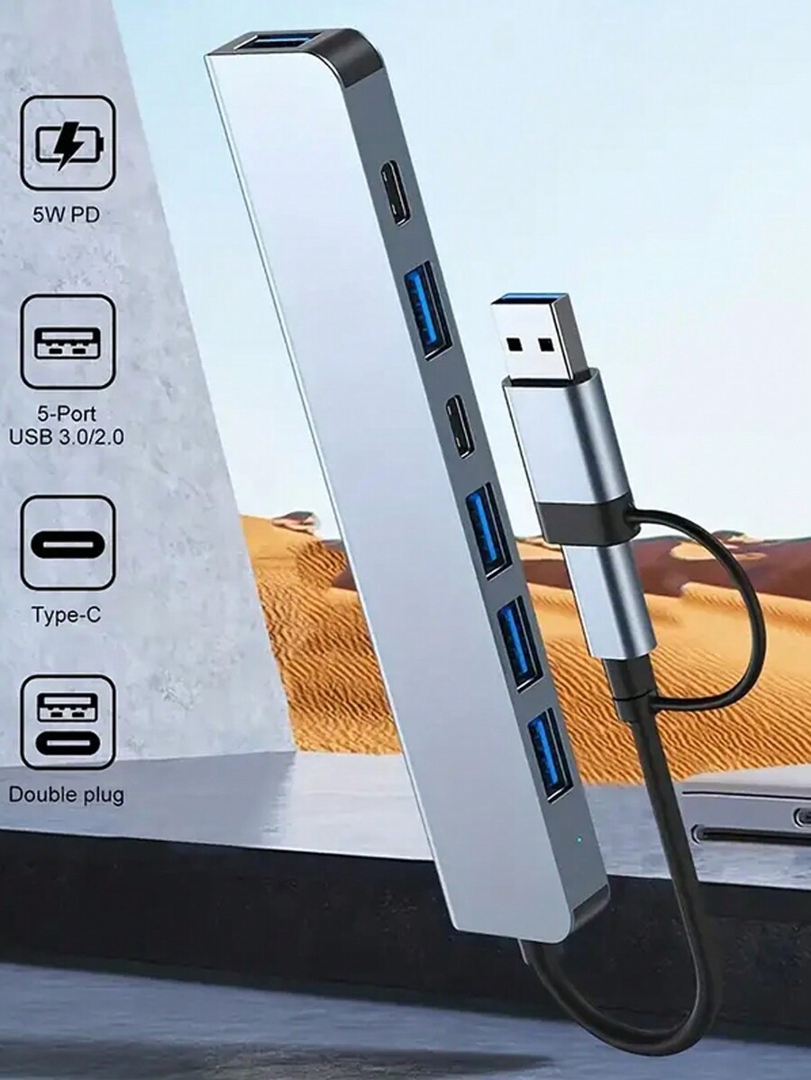 C-Type HUB High-Speed USB 3.0 HUB Allocation Card Reader RJ45 PD87W ...