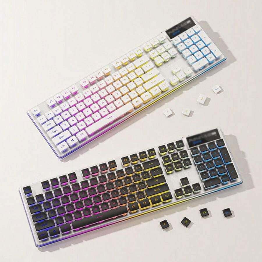 EWEADN V3Pro BT And Wireless 2.4G Rechargeable & Silent Keyboard, All-Metal Panel 104 Keys Water ...