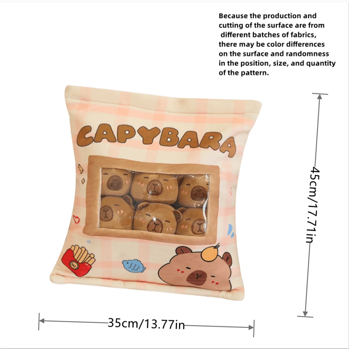 Cute Capybara Plush Stuffed Doll, Soft Fluffy Capybara Pillow Decor ...