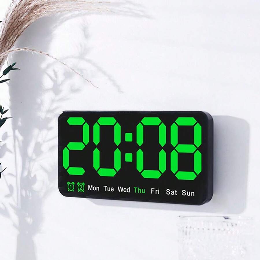 Large Colorful LED Digital Alarm Clock With Date And Temperature ...