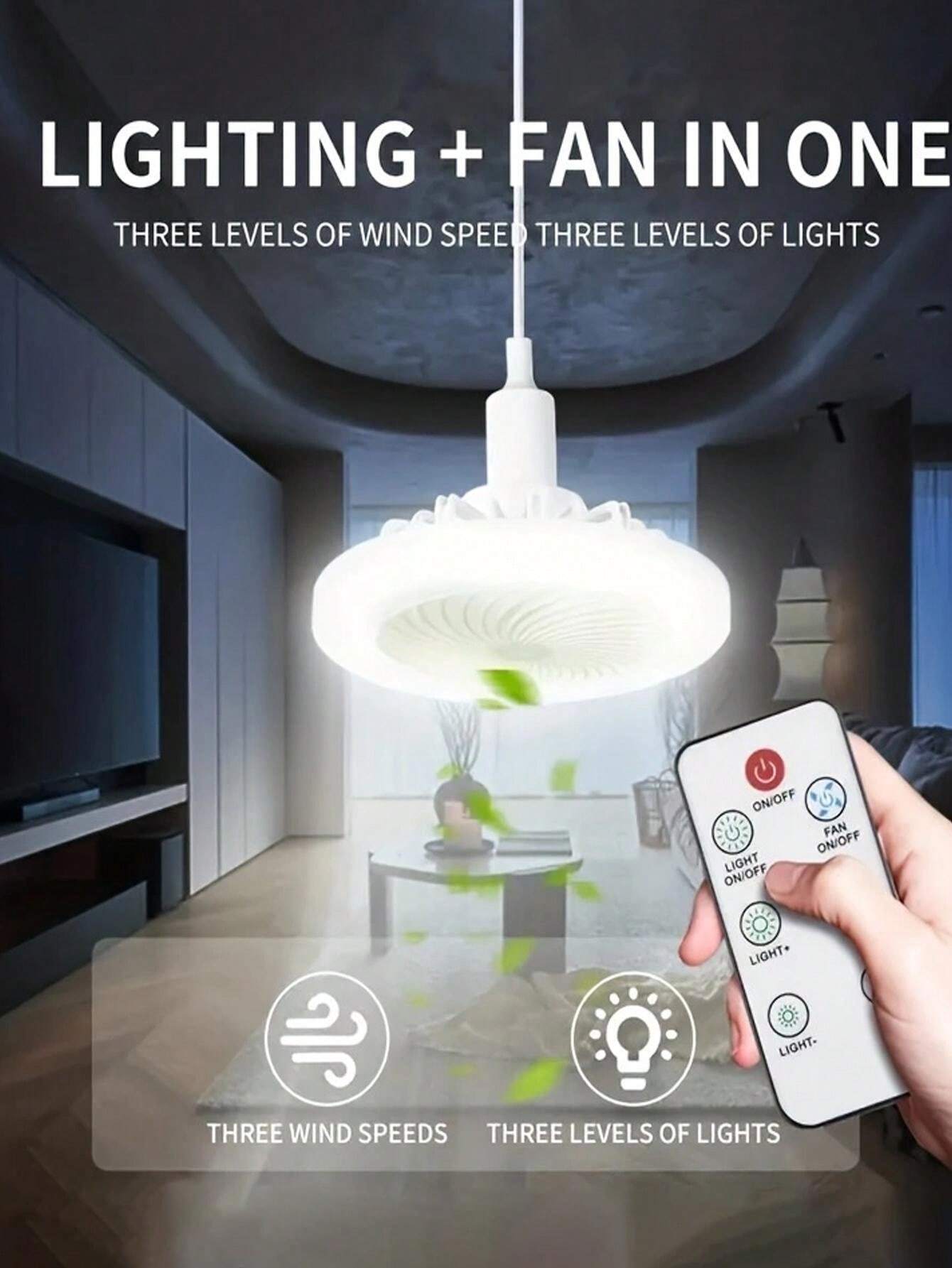 LED Spiral Fan Light, Bedroom Wall Fan Energy-Saving Lamp, White Modern ...