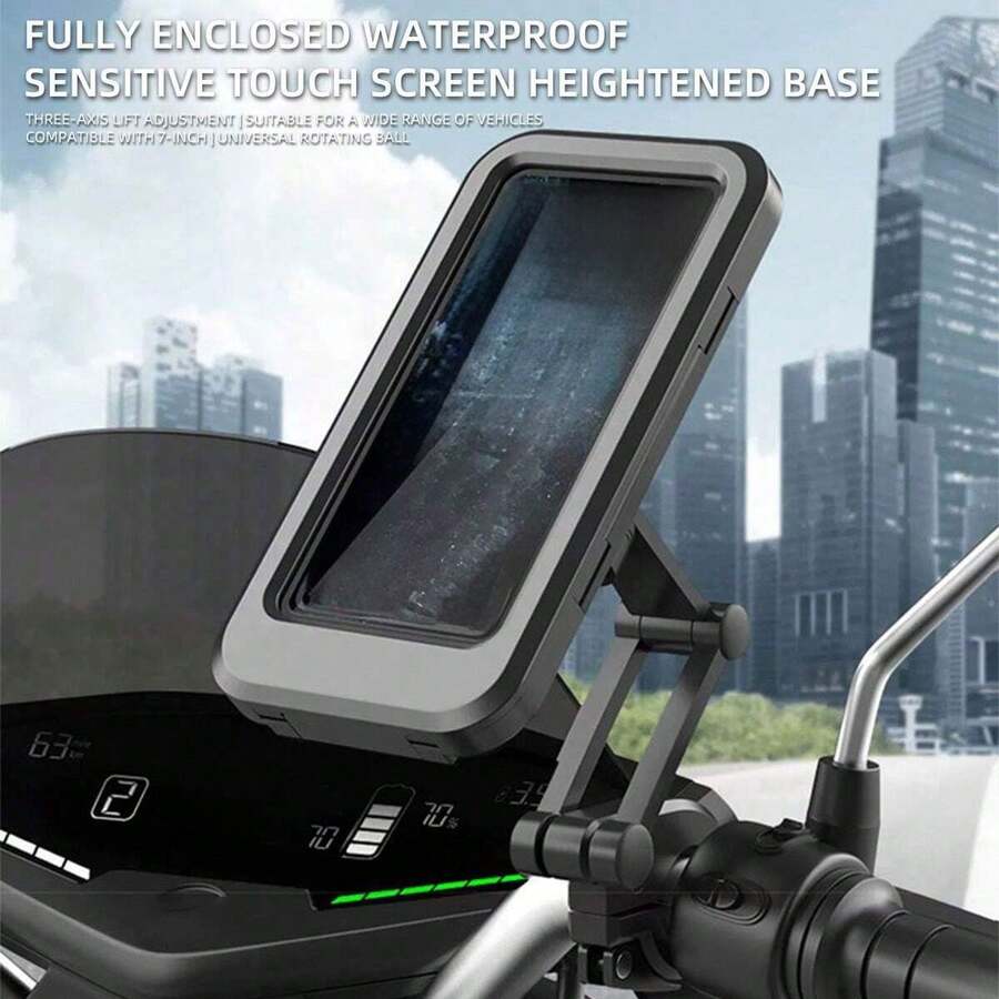Bike Phone Holder, Touch Screen Adjustable Waterproof Navigation Mount ...