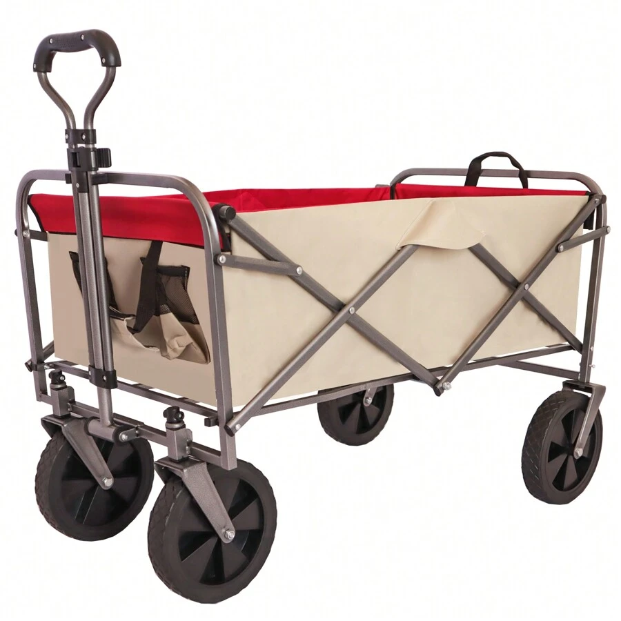 Heavy Duty Utility Collapsible Wagon With All-Terrain 4in*7in Wheels ...