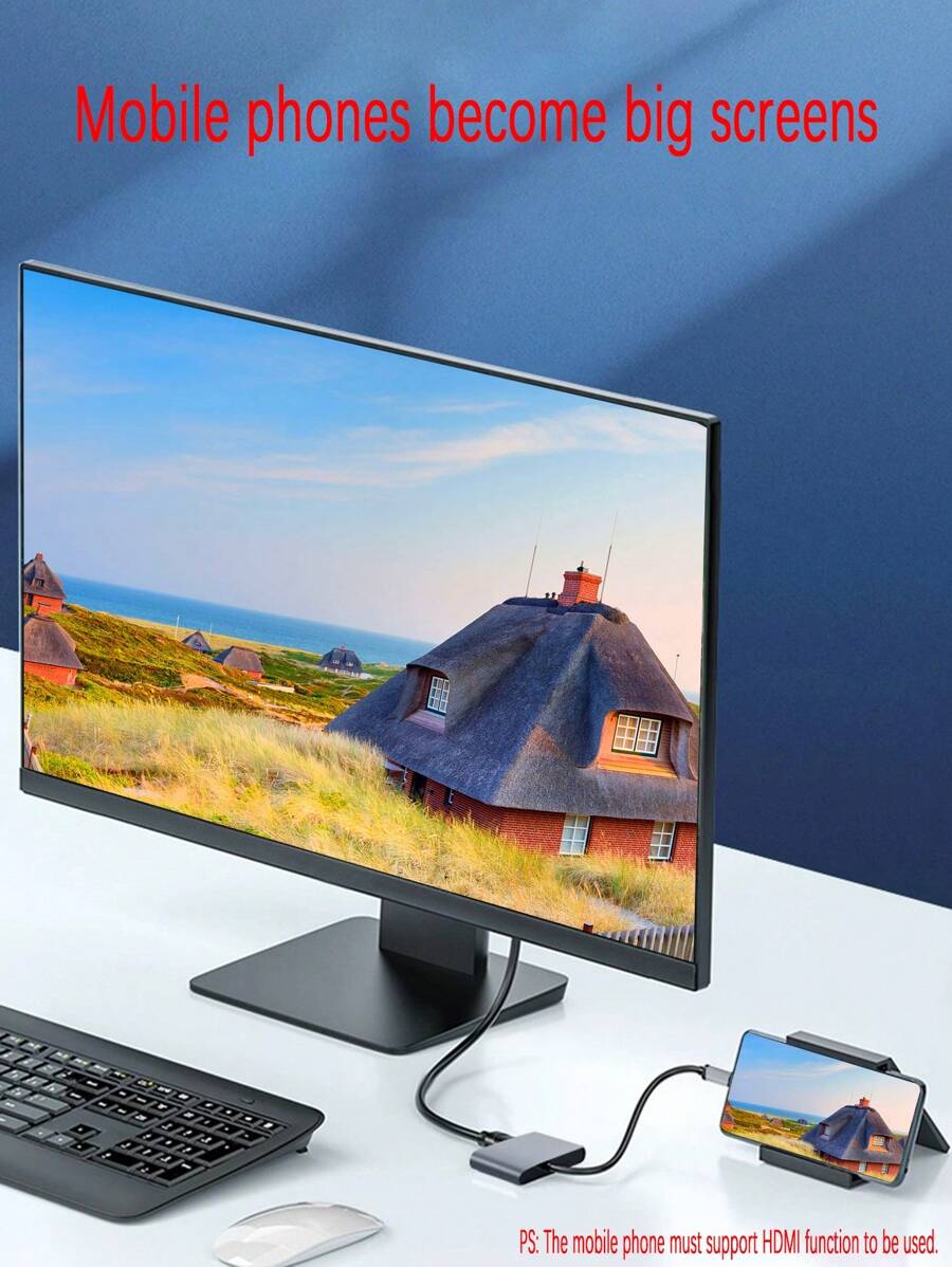 USB C To HDTV Multi-Port Adapter, Type-C Hub Thunderbolt 3 To HDTV 4K ...