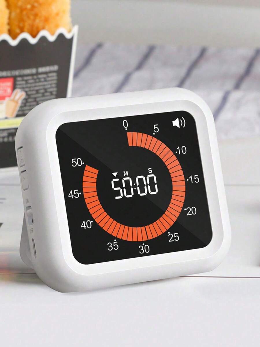 1pc USB Rechargeable 1200mAh Portable Clock With Built-In Timer And ...